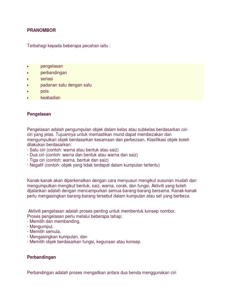 PRANOMBOR | PDF | Metode & Bahan Ajar | Sains & Matematika