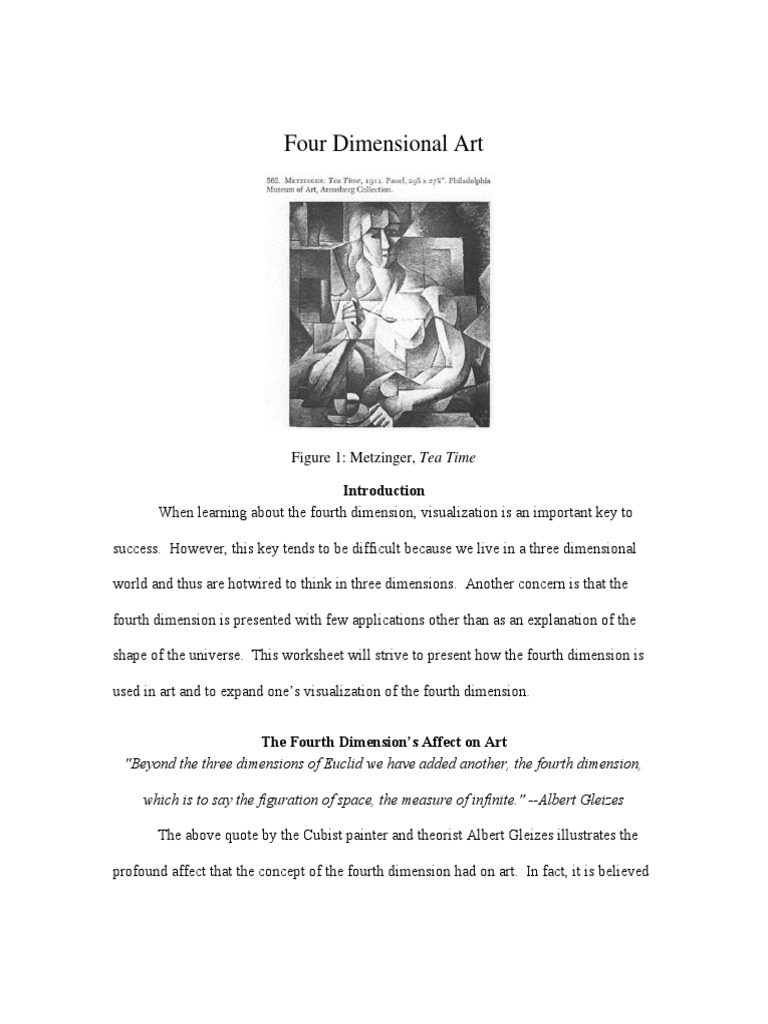 Four Dimensional Art | PDF | Dimension | Spacetime