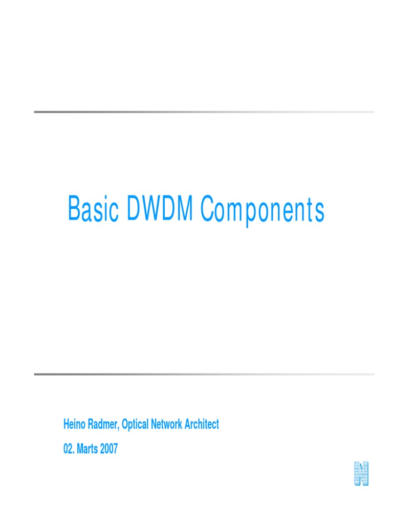 Basic DWDM Components. | PDF | Wavelength Division Multiplexing ...