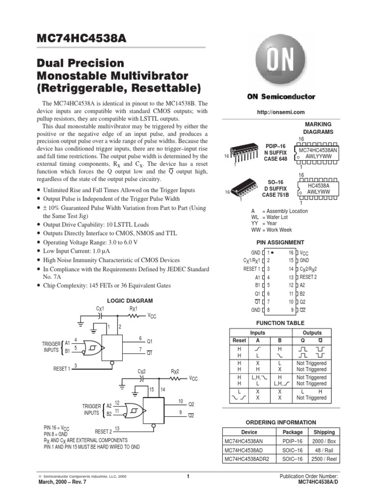 74HC4538 | PDF | Electronic Circuits | Electrical Engineering