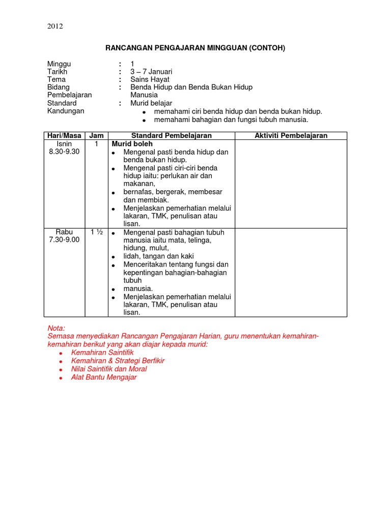 Contoh RPM 2012 | PDF