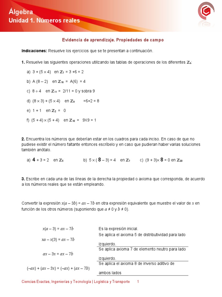 Lalg U1 Ea | PDF | Entero | Matemática Elemental