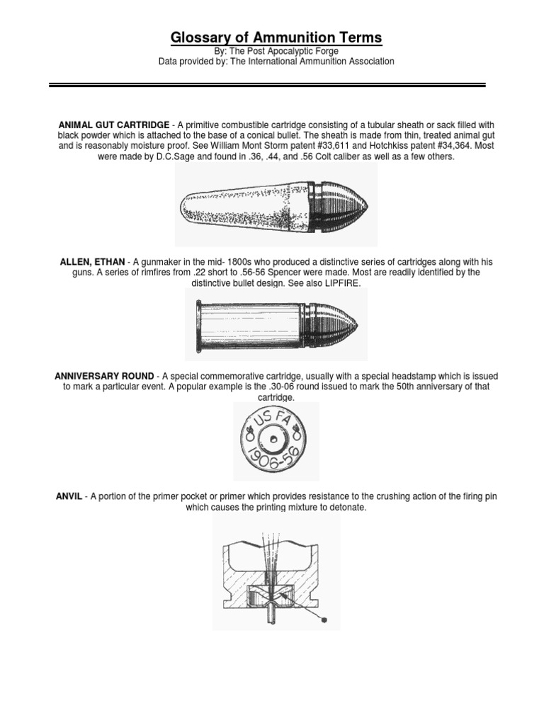 ammo_glossary.pdf | Cartridge (Firearms) | Bullet
