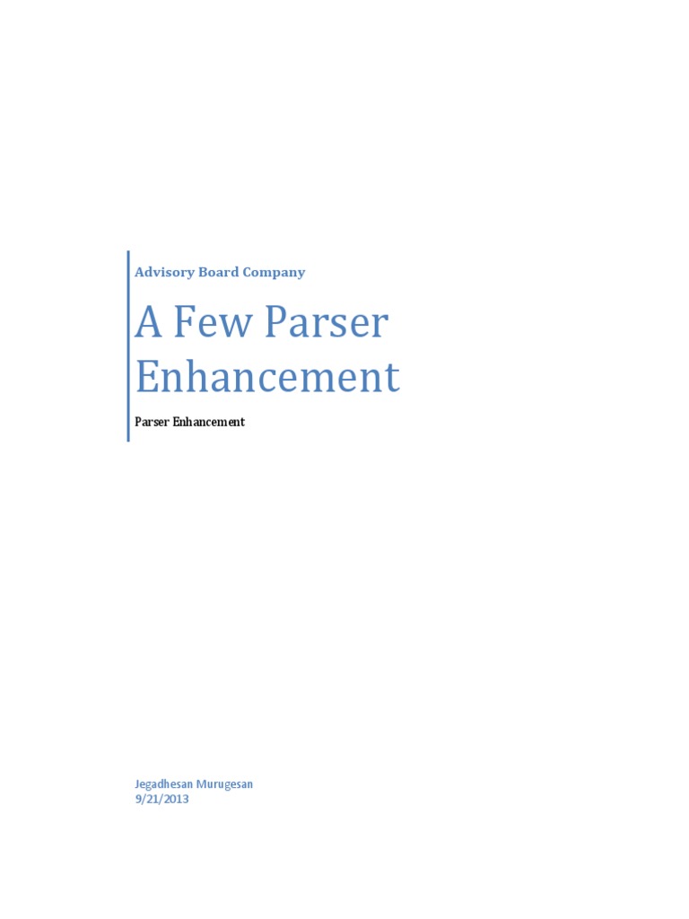 A Few Parser Enhancement: Advisory Board Company | PDF | Comma ...