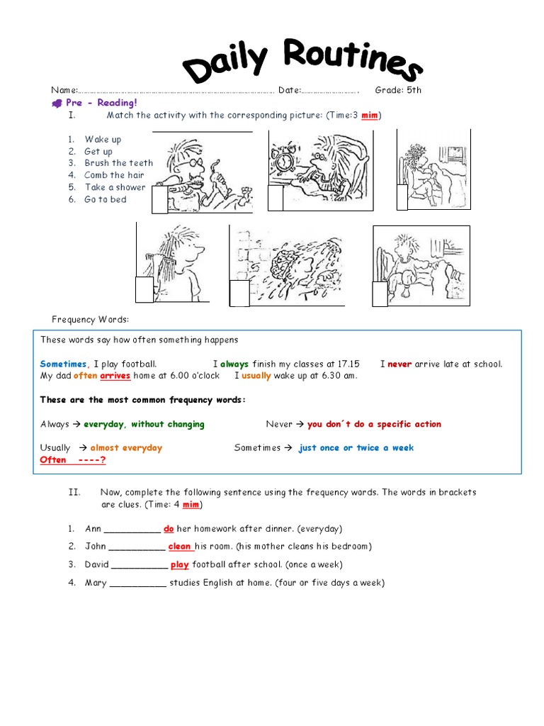 Lesson 2 Daily Routines | PDF | Dinner