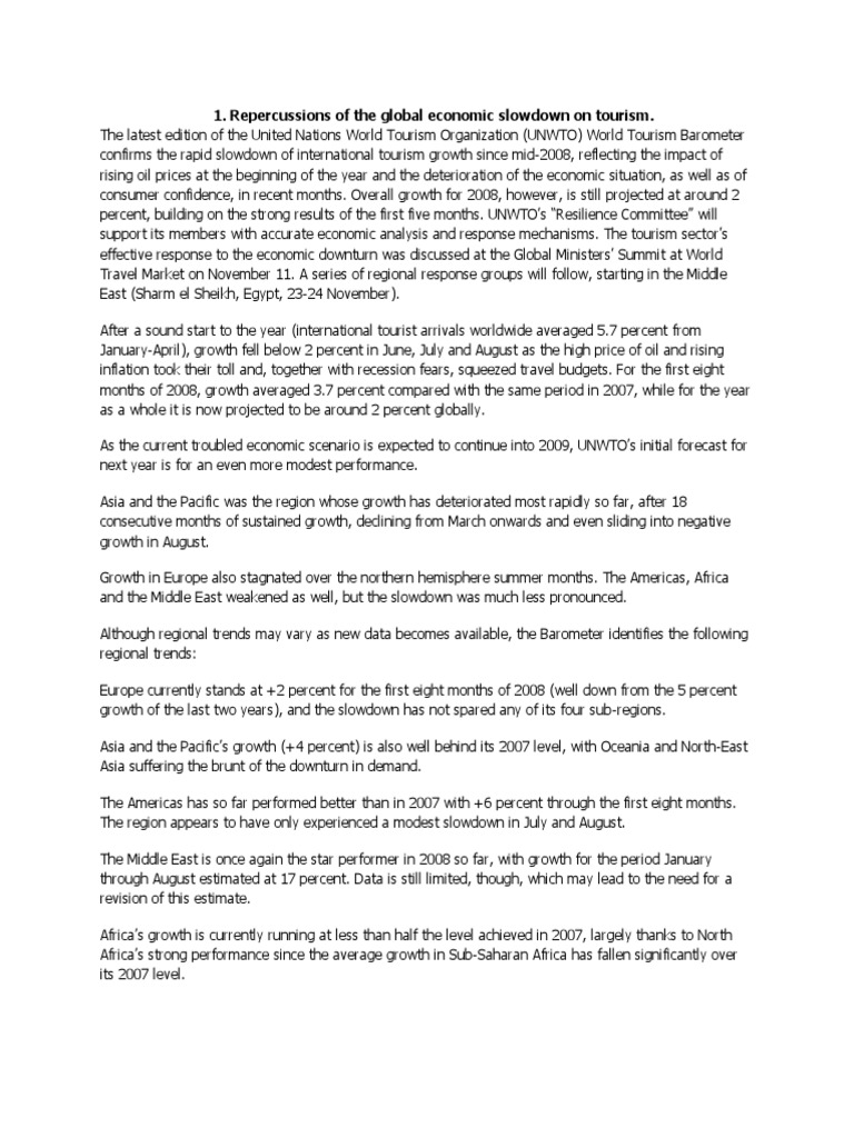 20 Issues On Tourism | PDF | Recession | Tourism