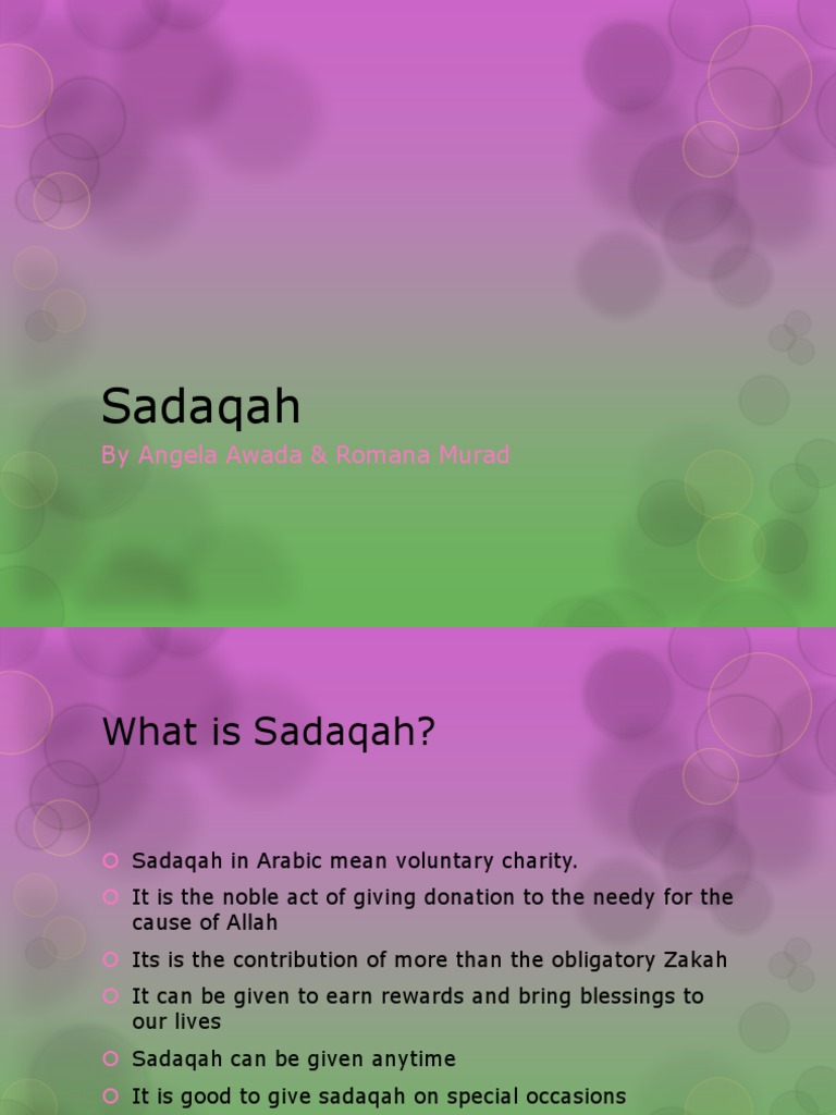 Sadaqah: by Angela Awada & Romana Murad | PDF | Abrahamic Religions ...
