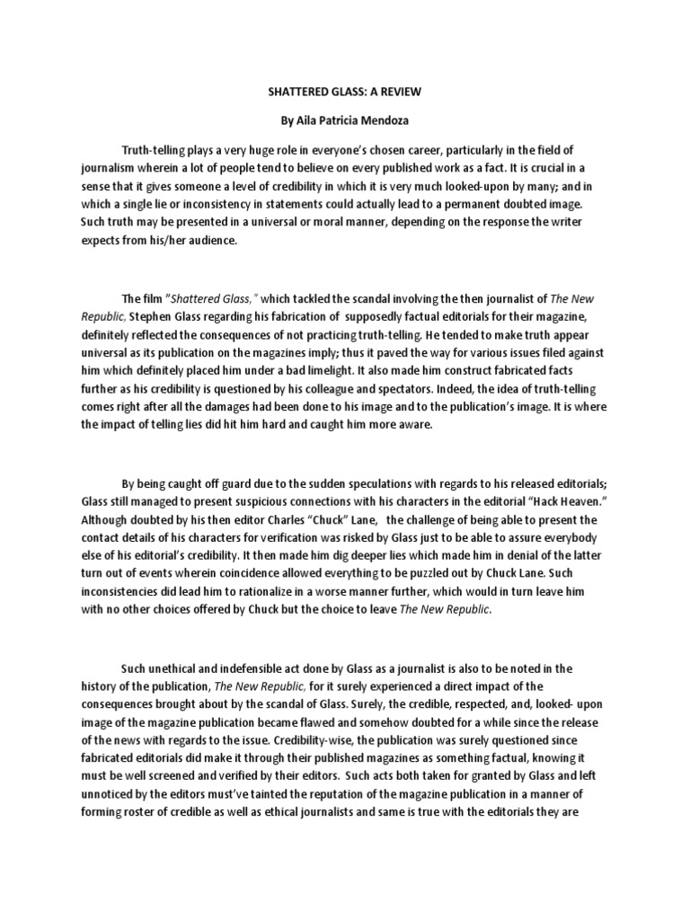 Shattered Glass Film Review | PDF | Journalism | Truth