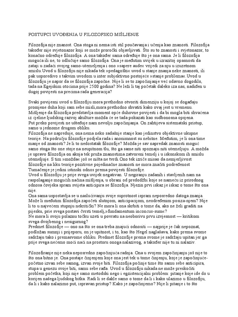 Filozofski Esej Teme | PDF