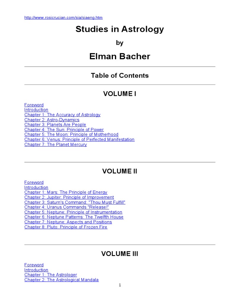 Elman Bacher - Astrologie Vol1-9 - Evngleza | PDF | Art