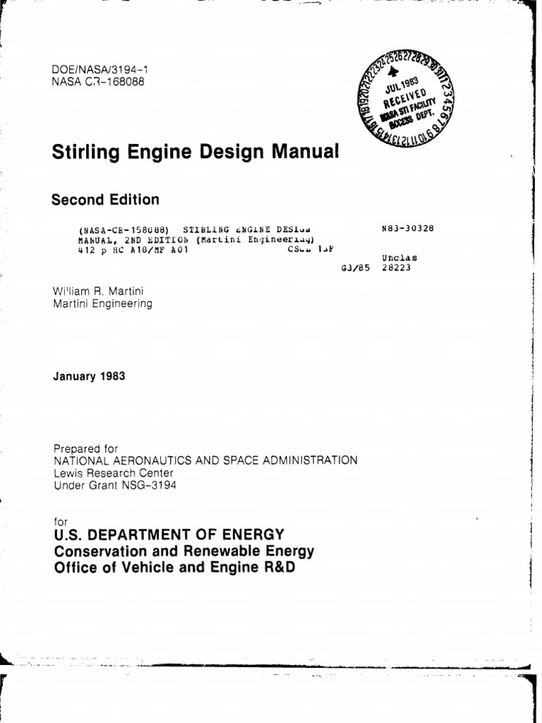 Stirling Engine Design Manual | PDF | Internal Combustion Engine | Heat