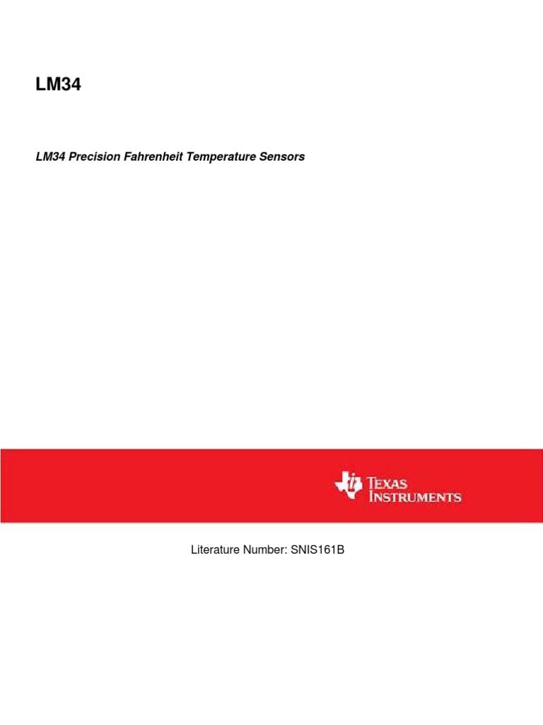 LM34 Precision Fahrenheit Temperature Sensors | PDF