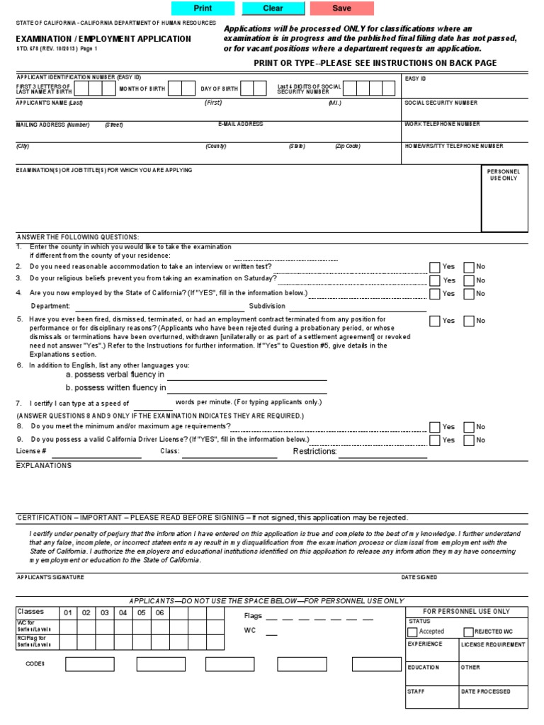 California State Job Application | PDF | Race And Ethnicity In The ...