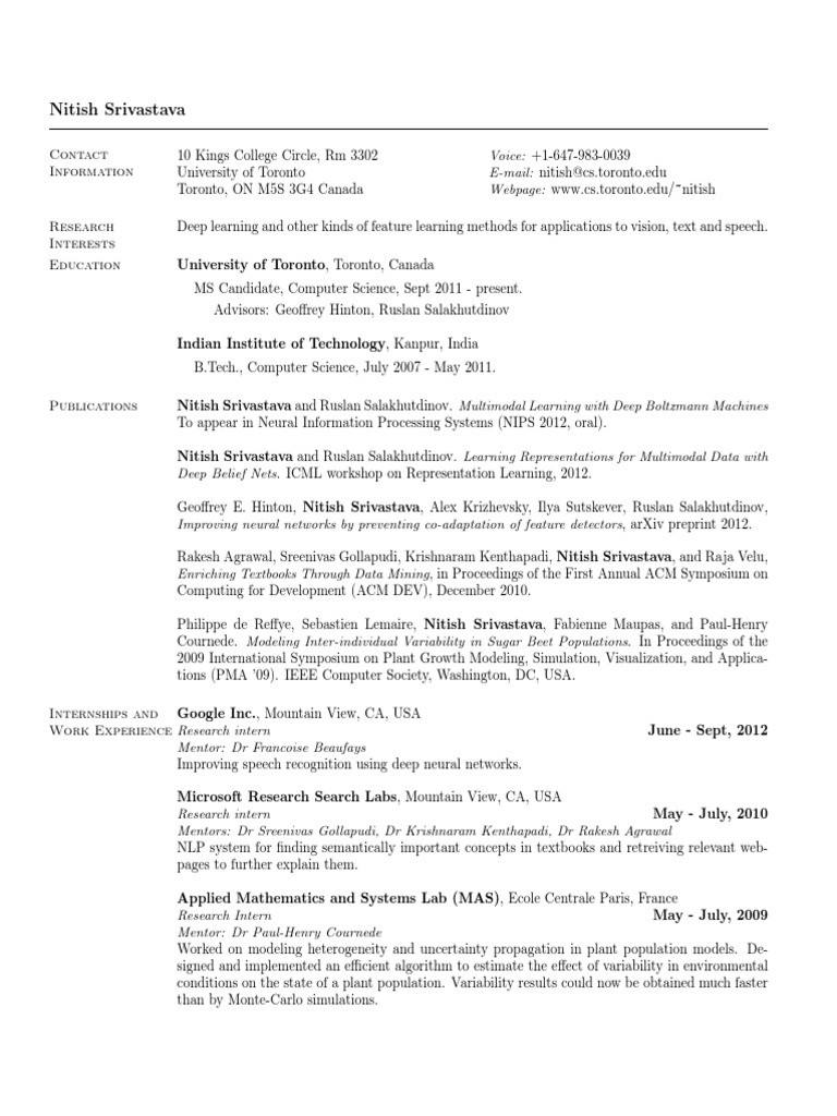 Nitish CV | PDF | Deep Learning | Machine Learning