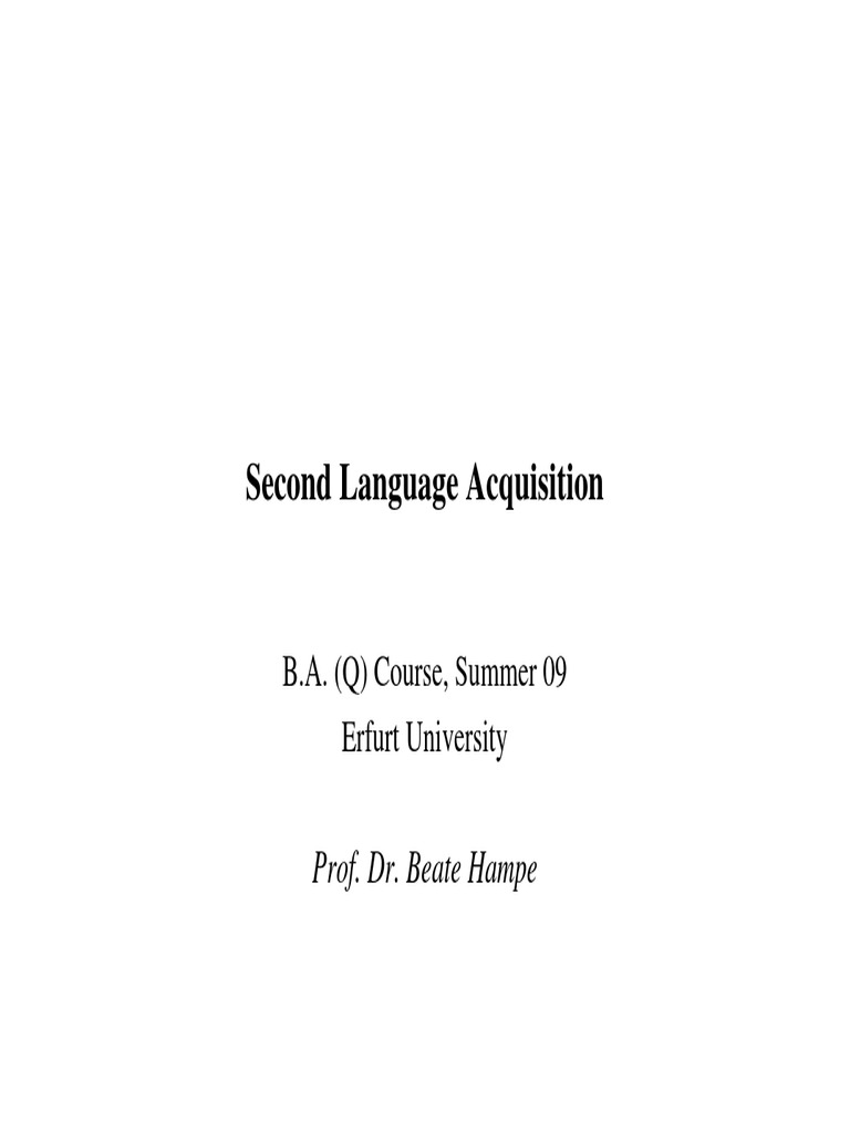 Week13 Input Interaction Pdf Second Language Acquisition Language Acquisition