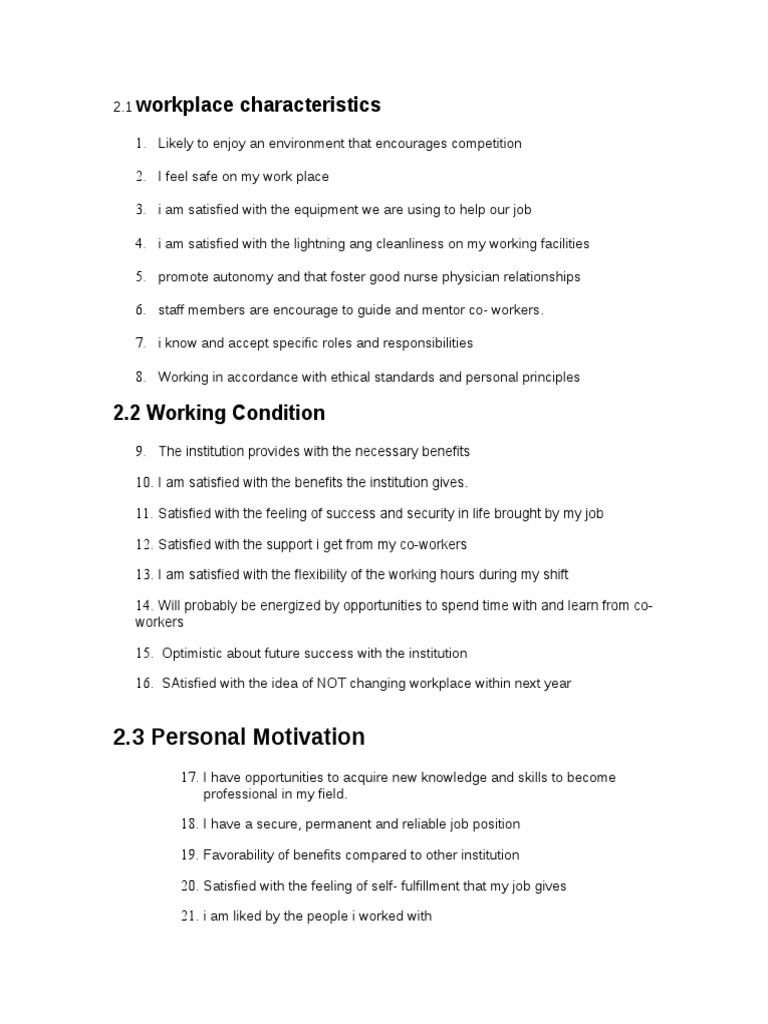 Workplace Characteristics: 2.3 Personal Motivation | PDF | Career & Growth