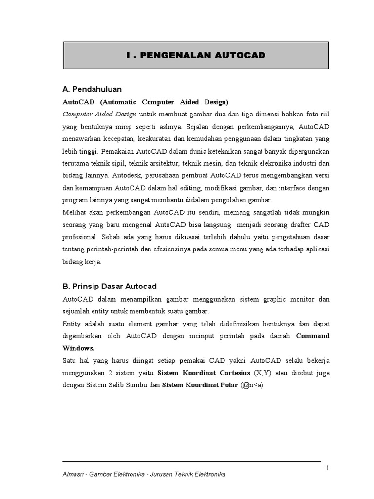 Auto CAD1 | PDF | Metode & Bahan Ajar | Komputer
