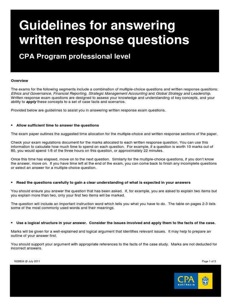PL Guidelines For Written Response Exam | PDF | Multiple Choice | Argument