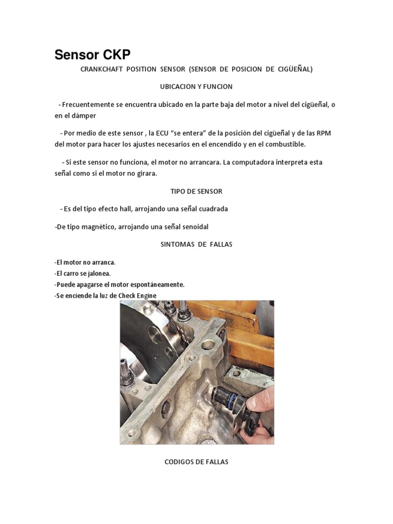 Sensor CKP | PDF | Tecnología de vehículos | Máquinas