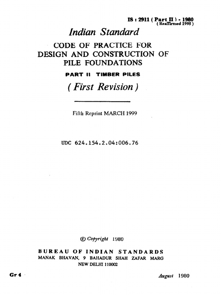 Is 2911 Part-II Code of Practice For Design and Constructi.182152005 ...