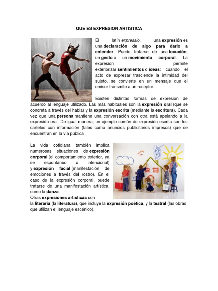 Que Es Expresion Artistica | PDF | Ciencia cognitiva | Comunicación