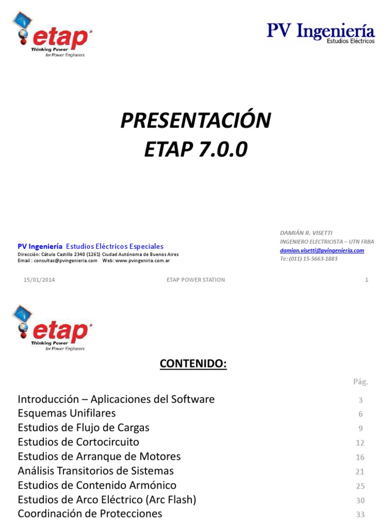 Presentación ETAP | PDF | Transformador | Software