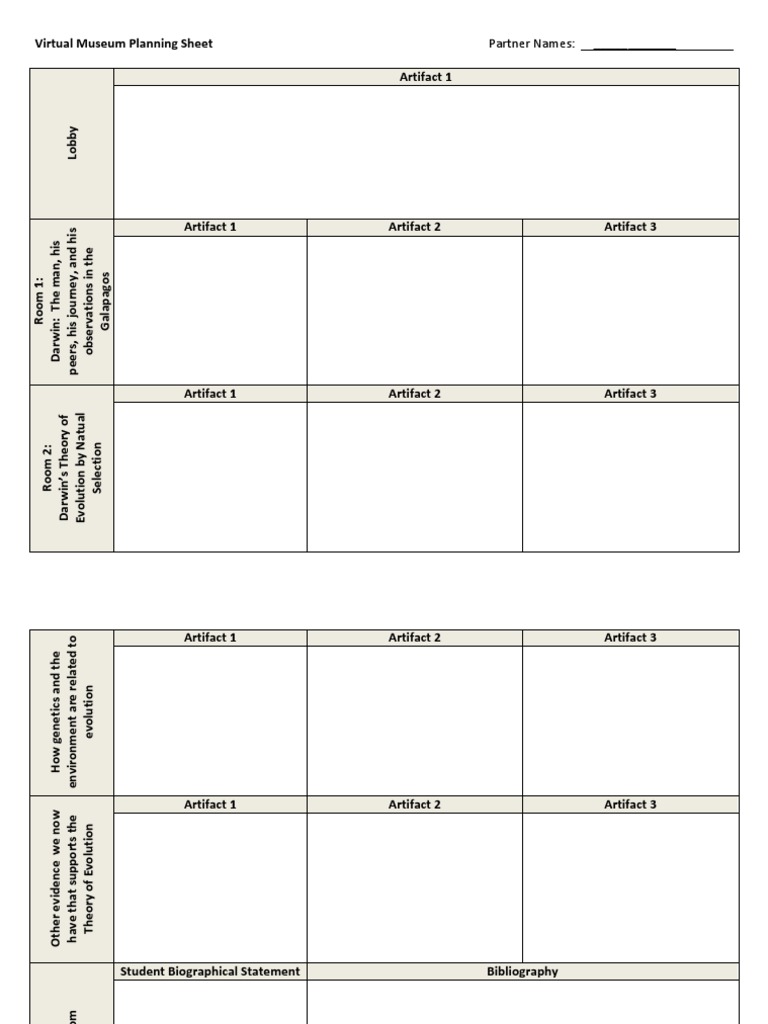 Proj1 Virtual Museum Planning Sheet | PDF