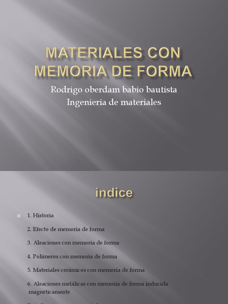 Materiales Con Memoria de Forma | PDF