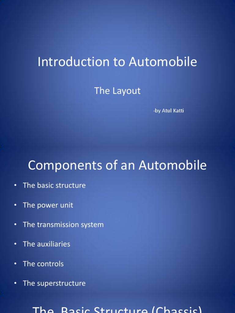 Introduction To Automobile | Download Free PDF | Suspension (Vehicle ...