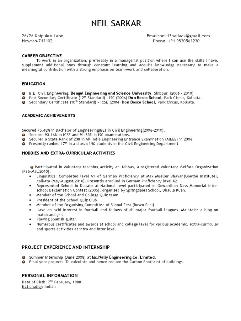 Iim Raipur Neil CV | PDF