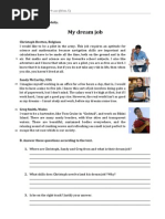Teste - Dream Job | PDF | Reading Comprehension | Labour
