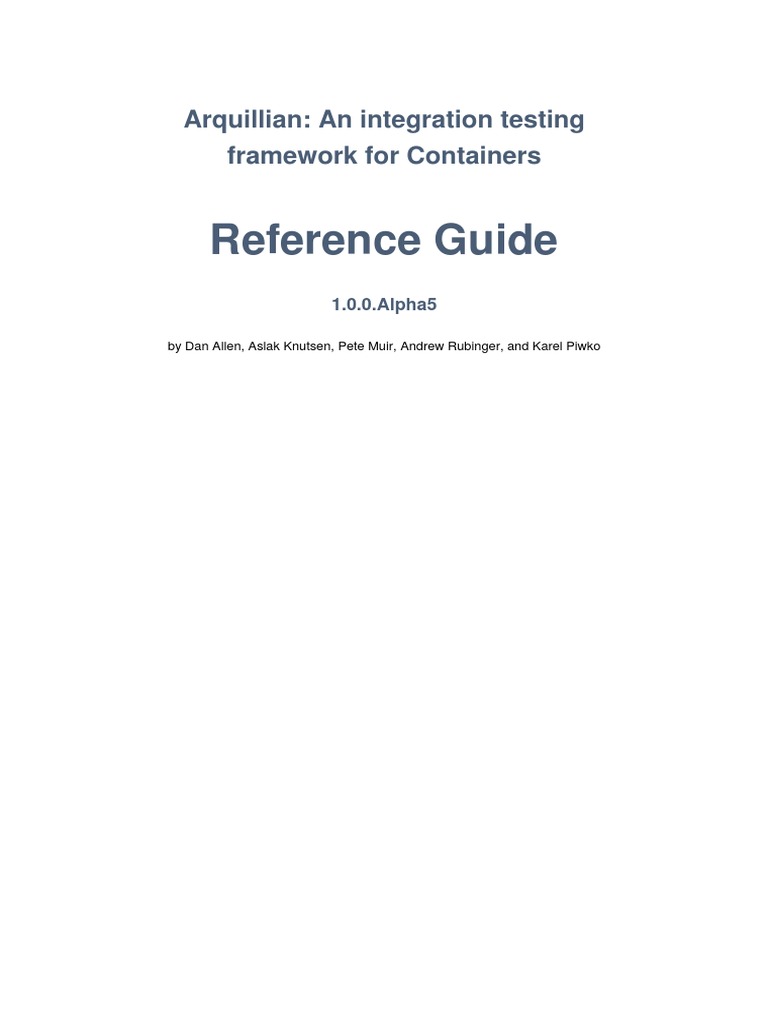 Arquillian Reference Guide | Download Free PDF | Enterprise Java Beans | Java (Programming Language)