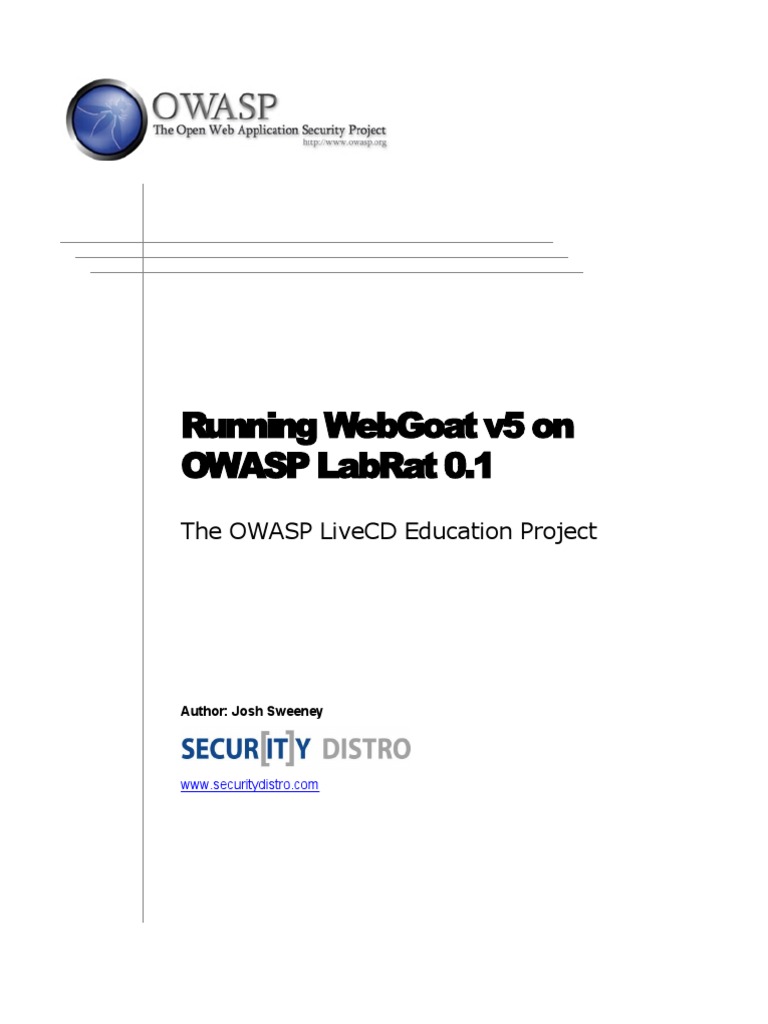 Running WebGoat v5 on OWASP LabRat | PDF | Computer Architecture ...