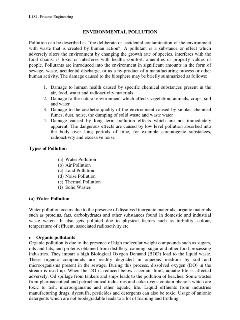 Understanding Environmental Pollution Types | PDF | Sewage Treatment ...