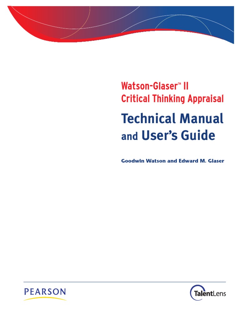 Watson Glaser II Technical Manual | PDF | Psychometrics | Argument
