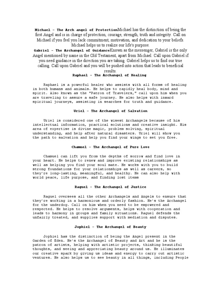 Michael - The Archangel of Protection | PDF | Archangel | Gabriel