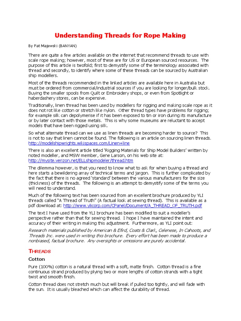 Understanding Thread | PDF | Yarn | Rayon