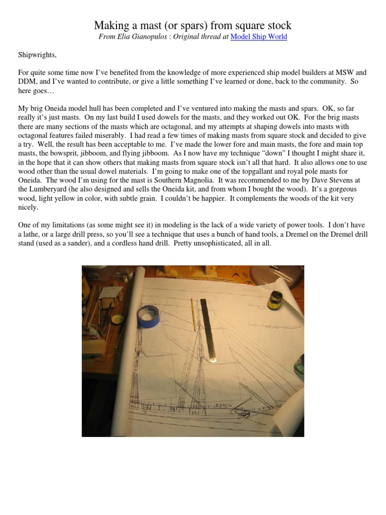Mast Making | PDF | Mast (Sailing) | Drill