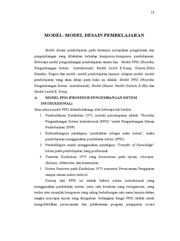 Model-Model Desain Pembelajaran (Rusman) | PDF