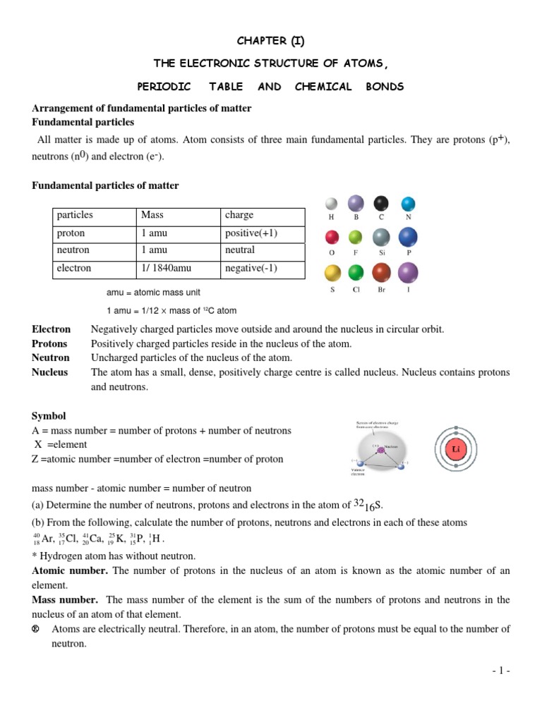 Electronic Structure of Atoms Explained | PDF | Chemical Bond | Ion