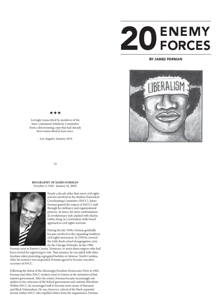20 Enemy Forces Booklet | PDF | Student Nonviolent Coordinating ...