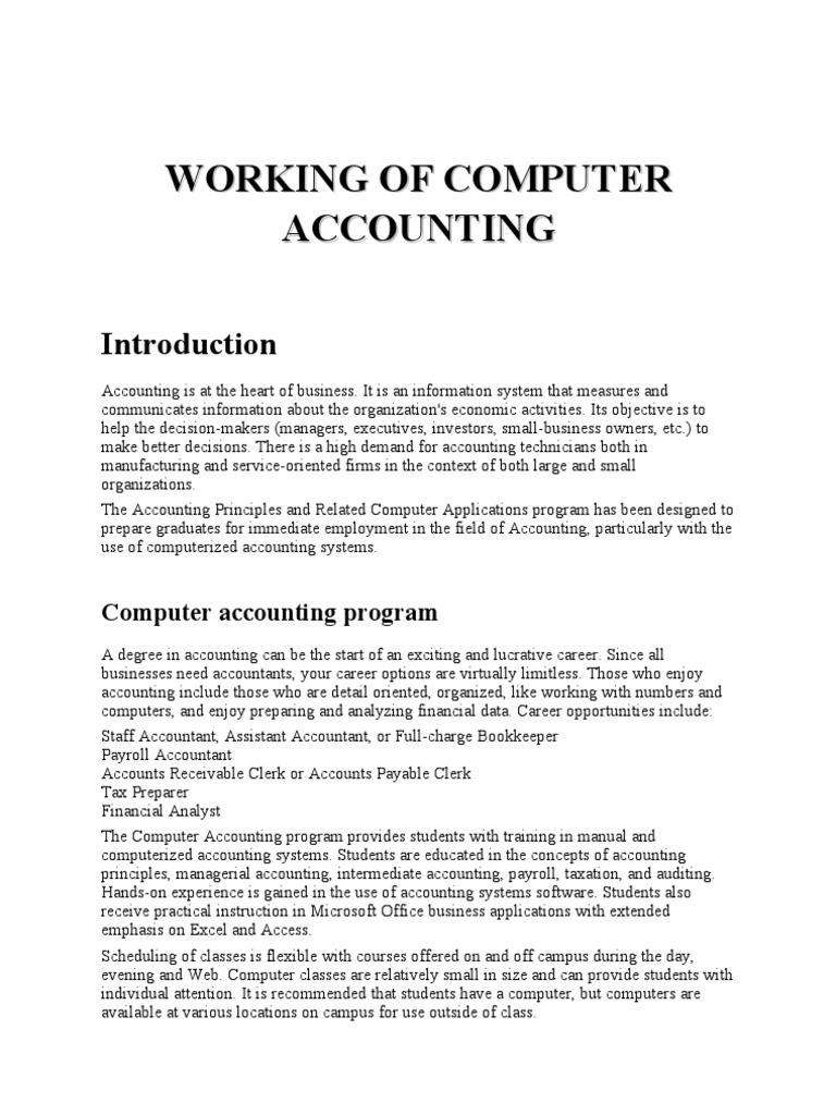 Computerized Accounting Guide | PDF | Spreadsheet | Accounting