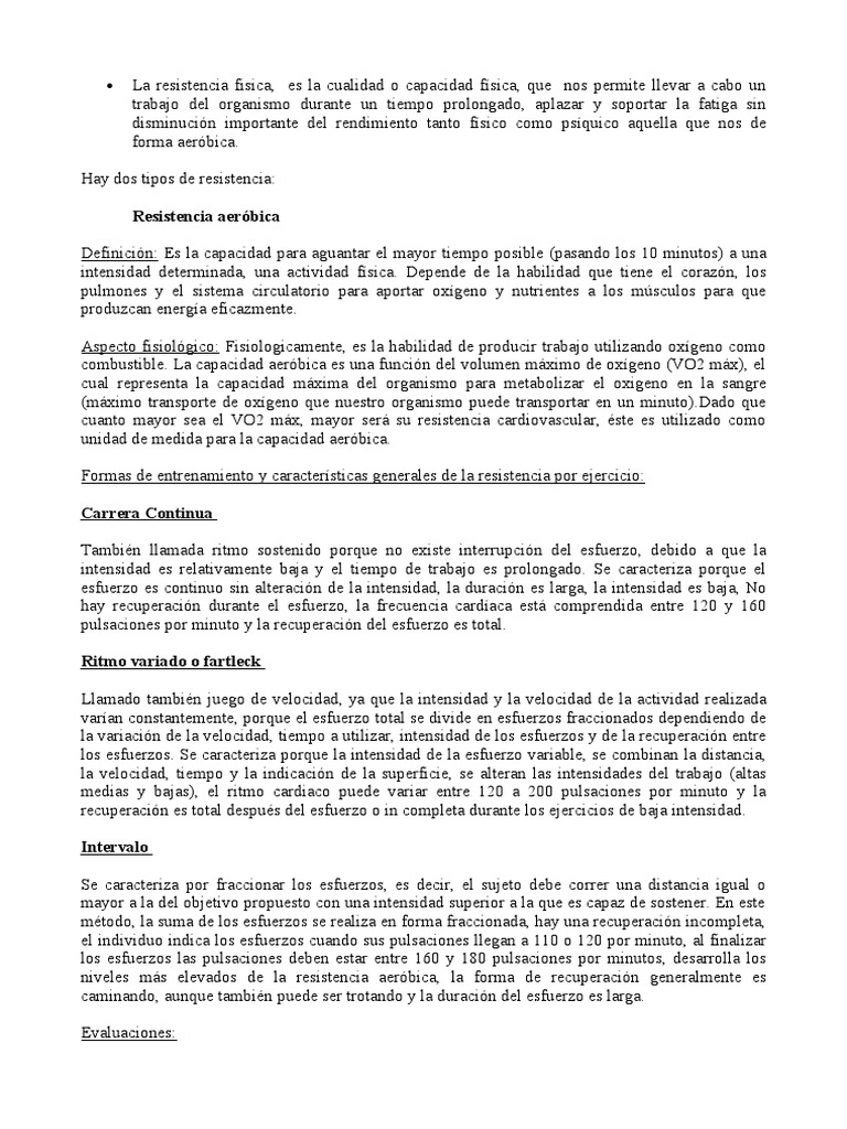 La Resistencia Fisica | PDF | Contracción muscular | Resistencia