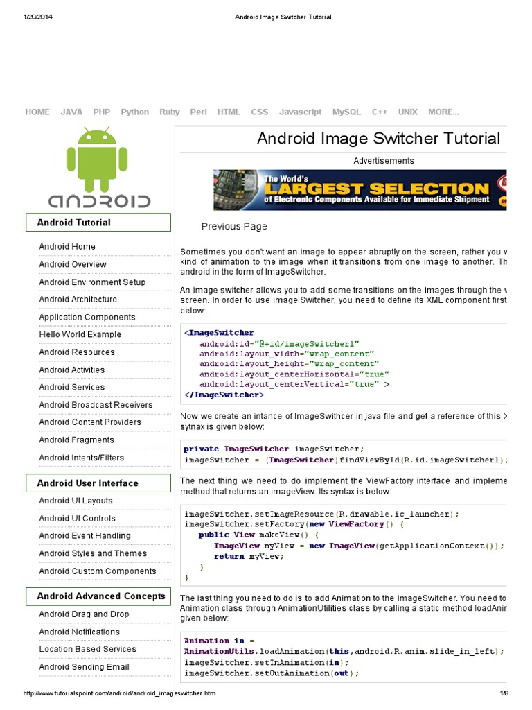 Android Image Switcher Tutorial | PDF | Android (Operating System) | C (Programming Language)