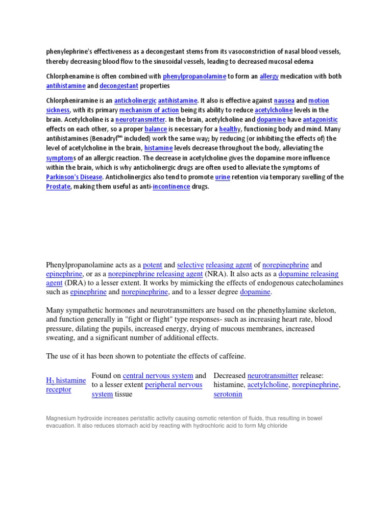 Phenylephrine Drug Study | PDF