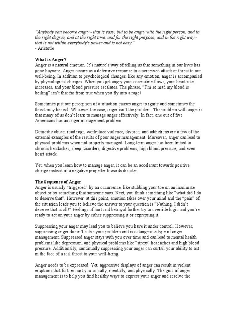 Anger | PDF | Anger | Clinical Psychology