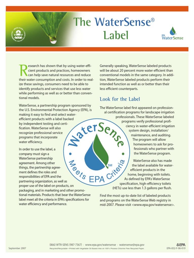 WaterSense Label | PDF