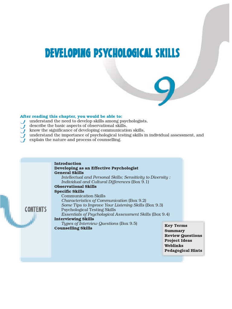 Chap 9 - Developing Psychological Skills | PDF
