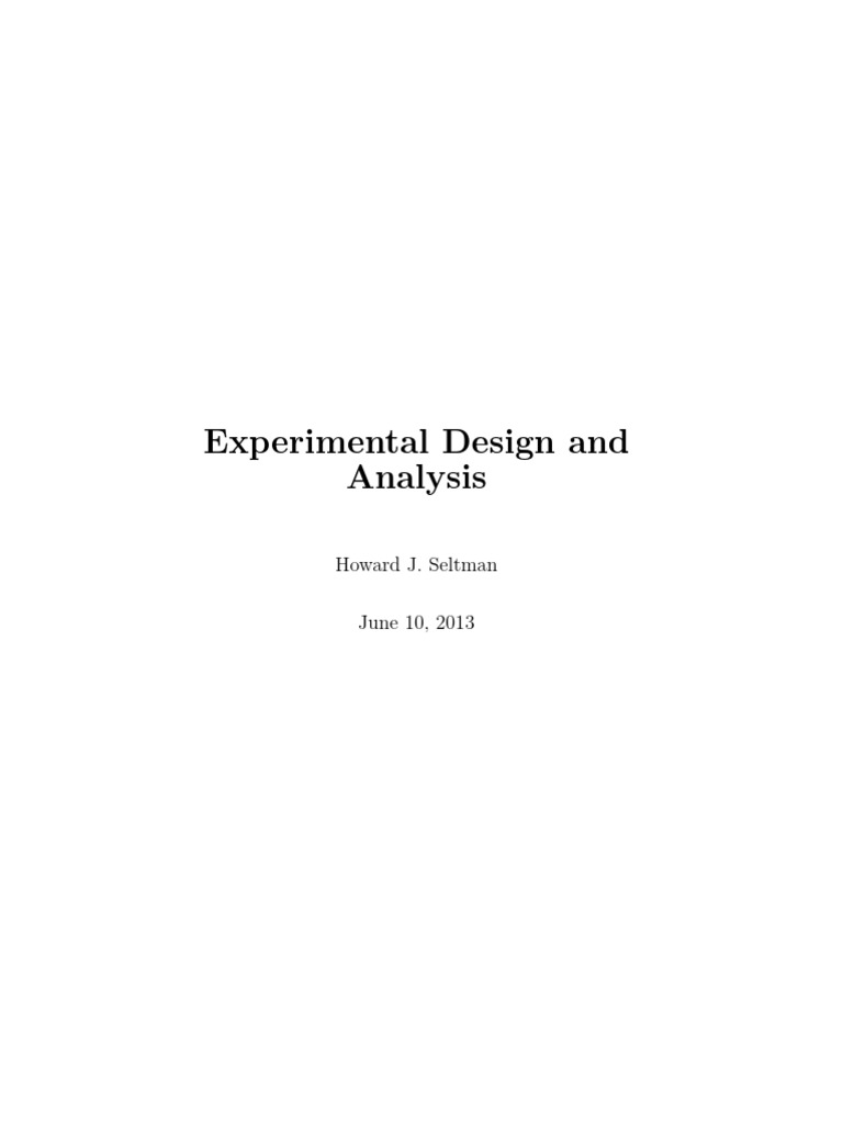 Design of Experiments - 1 | PDF