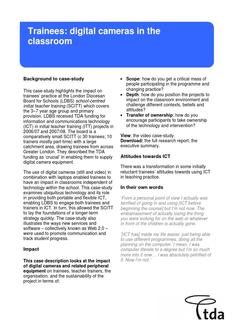 Trainees-Digital Cameras in The Classroom | PDF | Educational ...